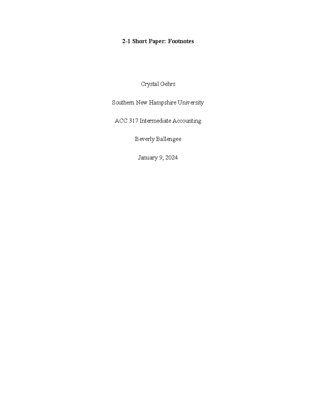 2 1 Short Paper Footnotes 2 1 Short Paper Footnotes Crystal Gehrs
