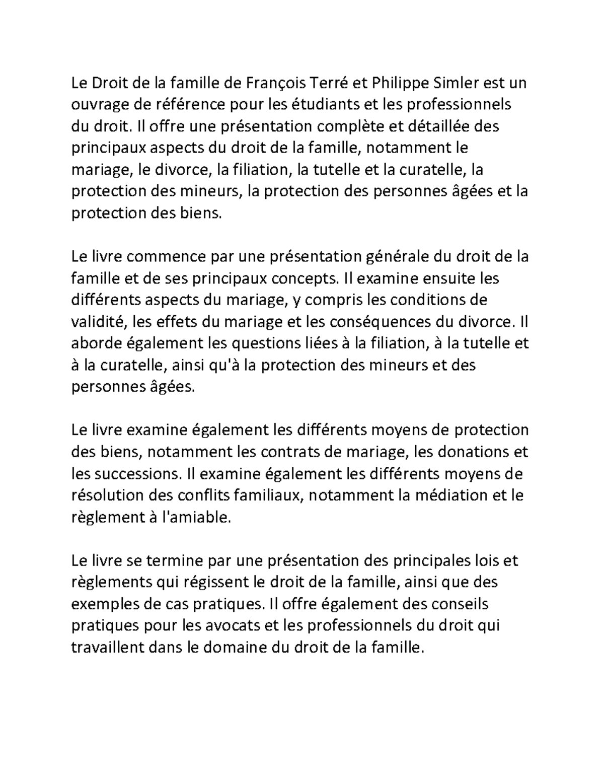 Le Droit de la famille de François Terré et Philippe Simler est un ...
