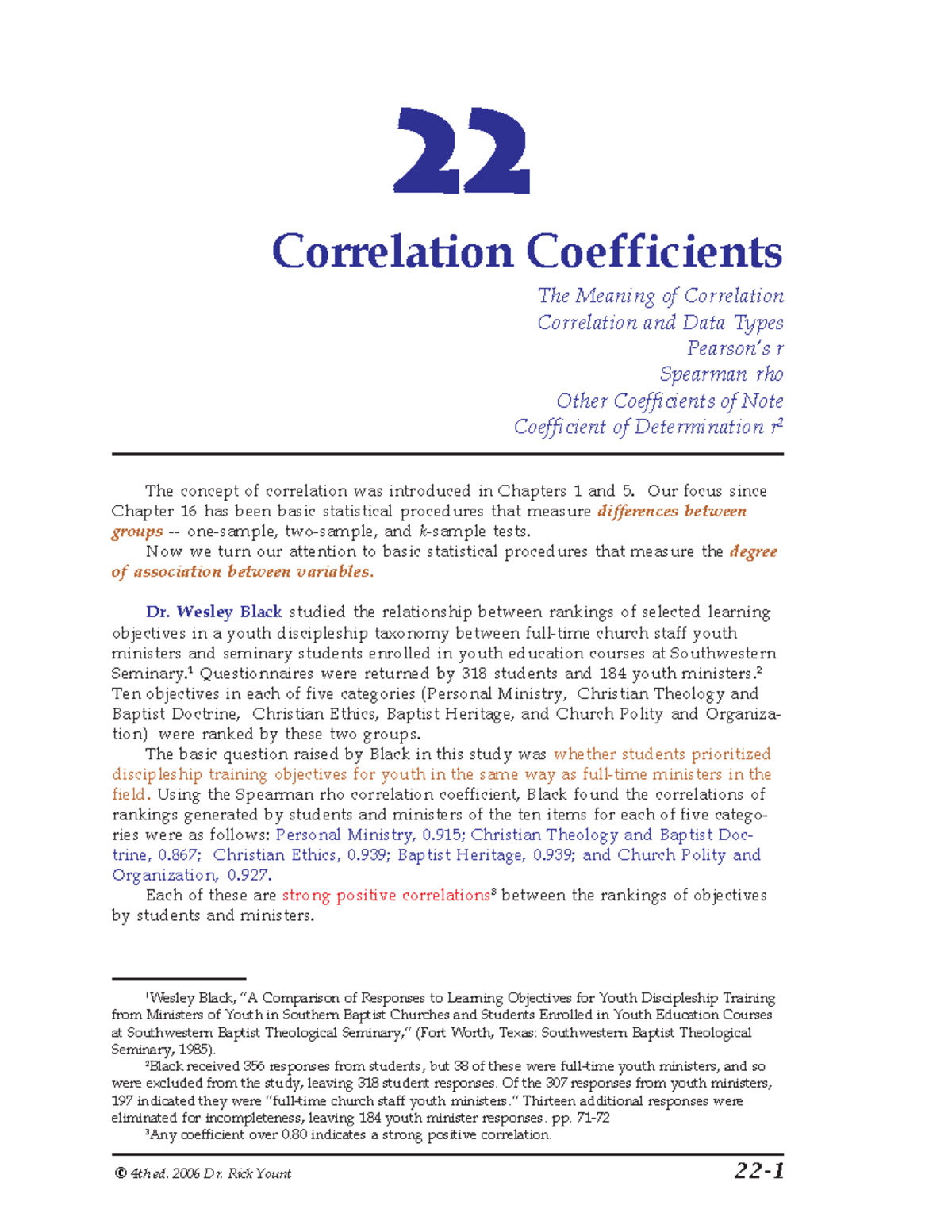 22 correlation 4th - Biostatistics tool - Chapter 22 Correlation Coefficients 2222222222 ...