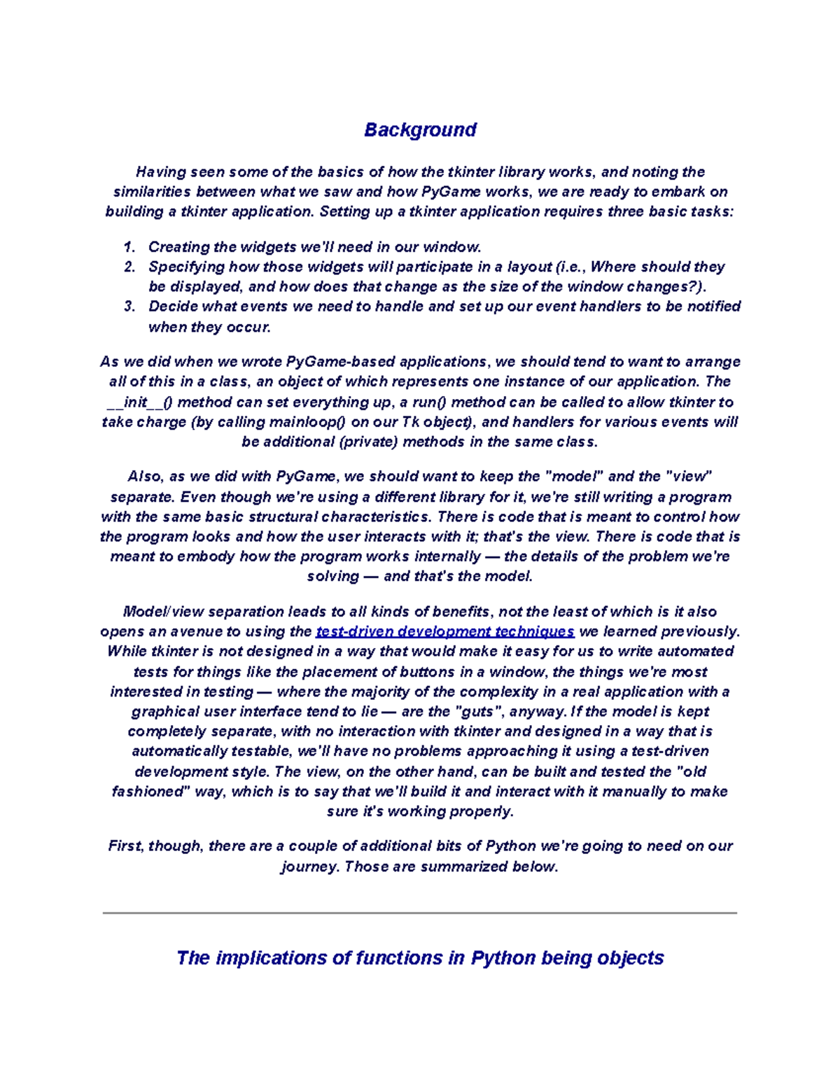 Tkinter Library Setting Up A Tkinter Application Requires Three Basic Tasks Creating The