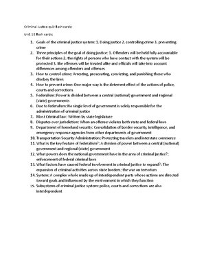 Criminal justice final exam study guide part 1 - Criminal Justice ...