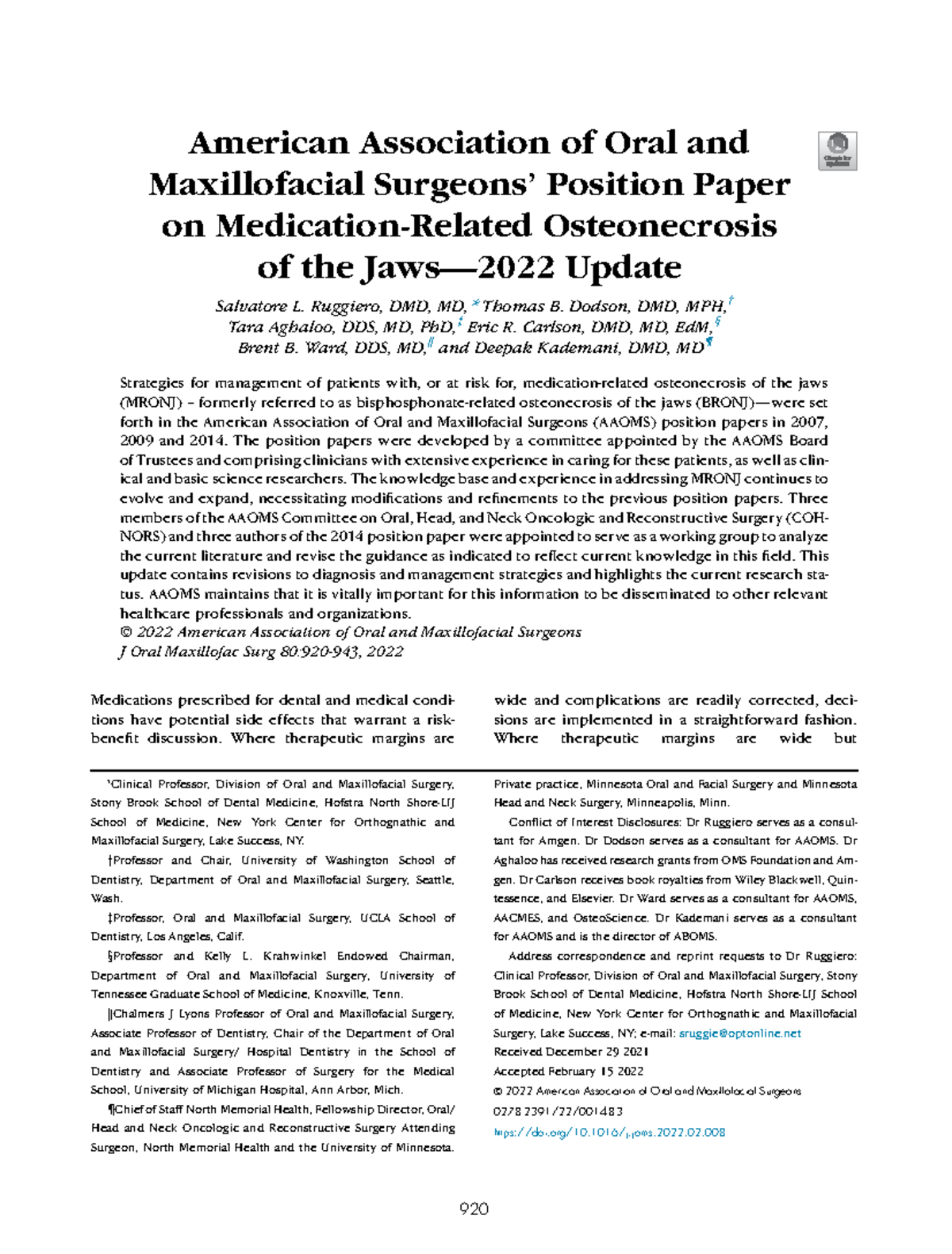 PIIS0278239122001 483 - American Association of Oral and Maxillofacial ...