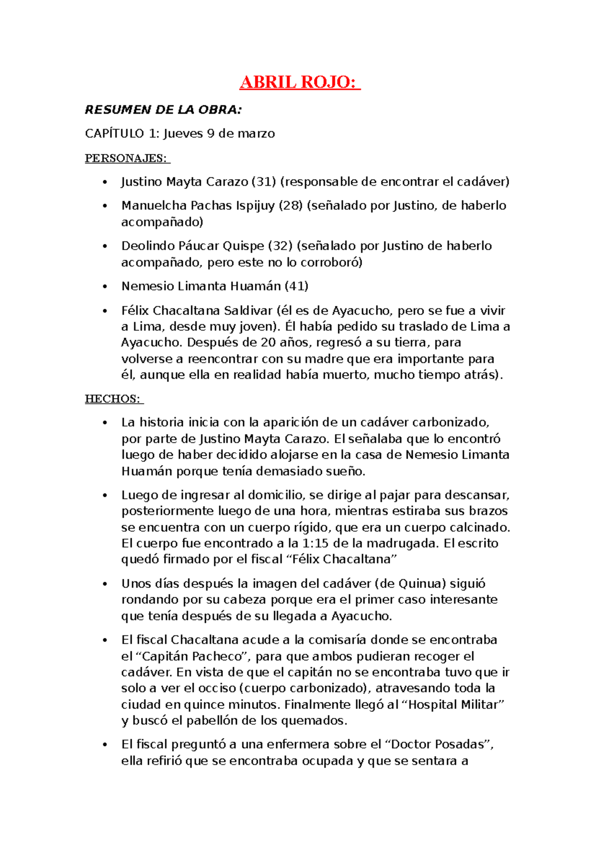 Abril ROJO- Resumen DE LA OBRA - ABRIL ROJO: RESUMEN DE LA OBRA ...