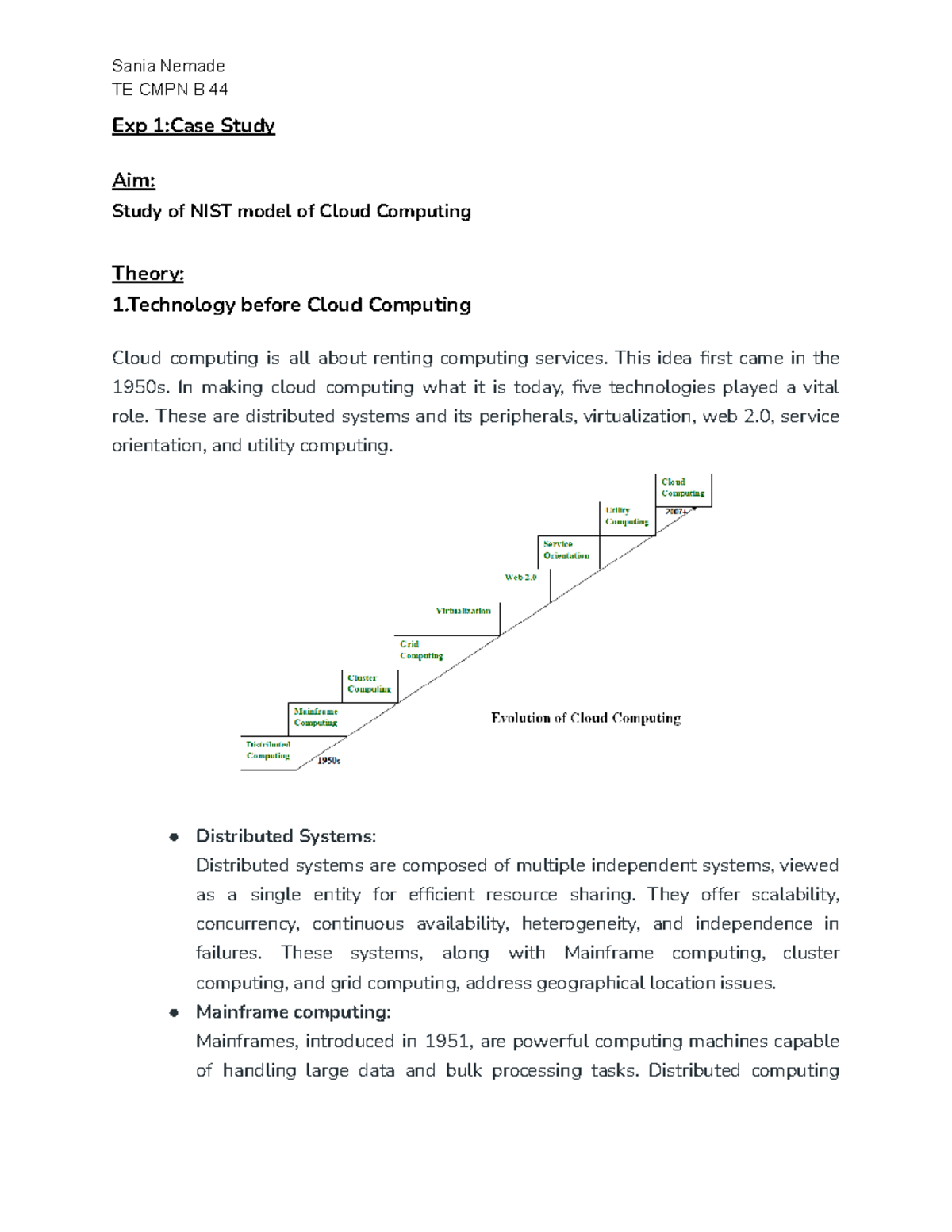 Cloud Computing experiment 1 :Case Study - Sania Nemade TE CMPN B 44 ...