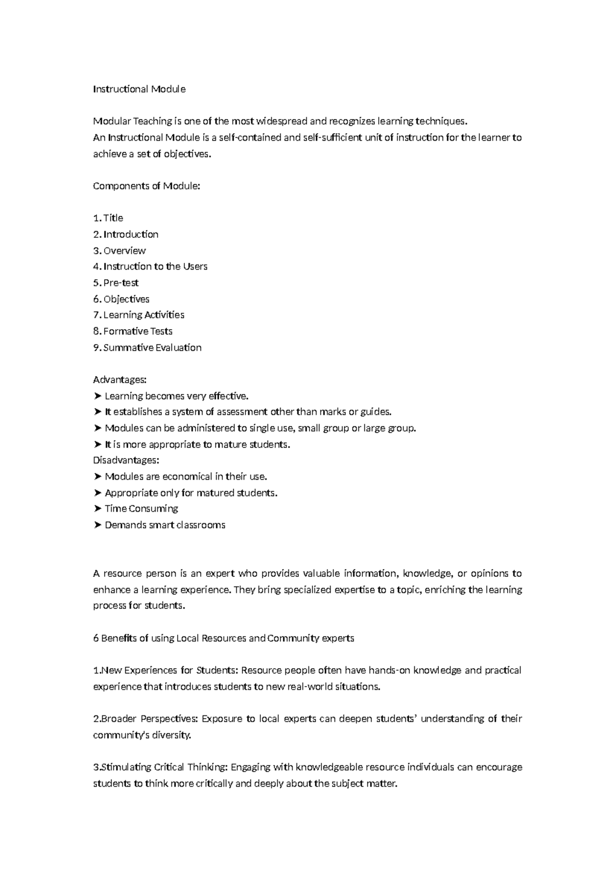 Instructional-M - Notes for Instructional module TLE 111 ...