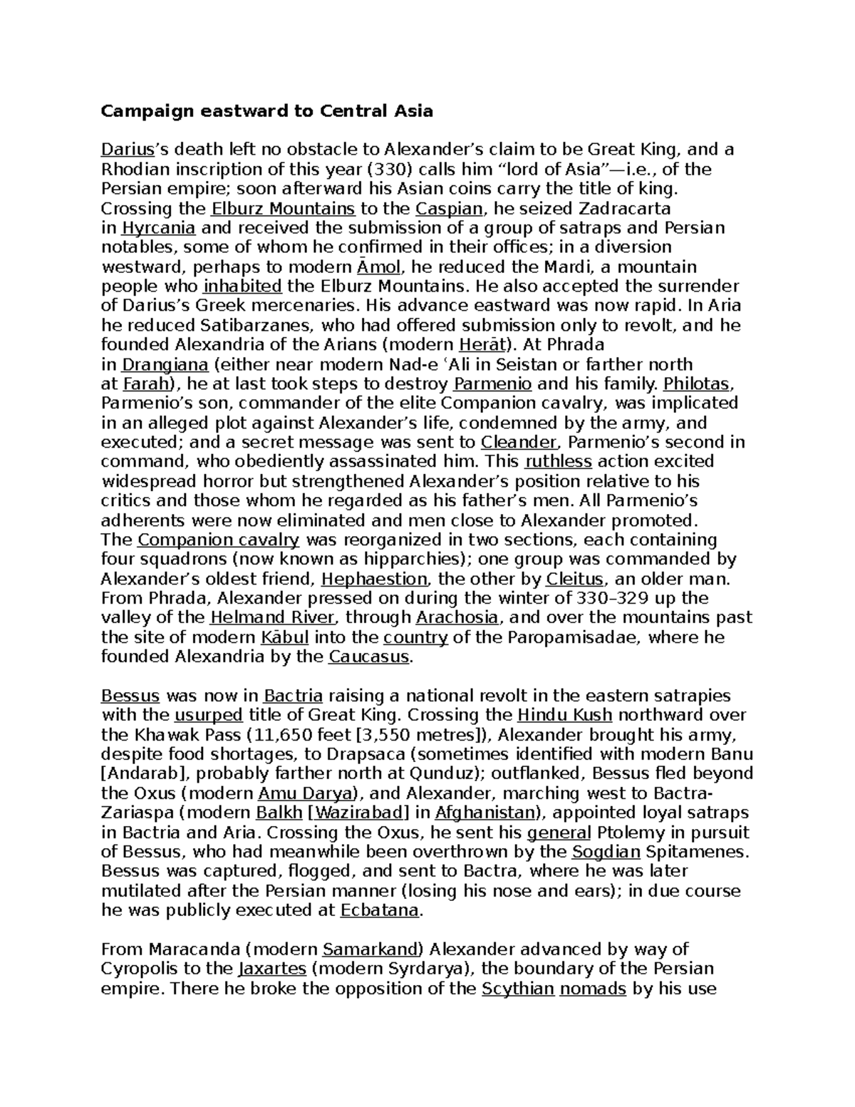 Alex and Asia - Information for the EXAM 2 essay, the Essay is on Alex ...