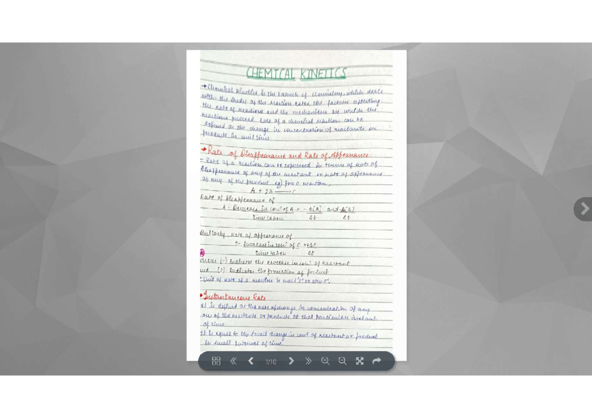 CH-4 Chemical Kinetics - Project Management - Studocu