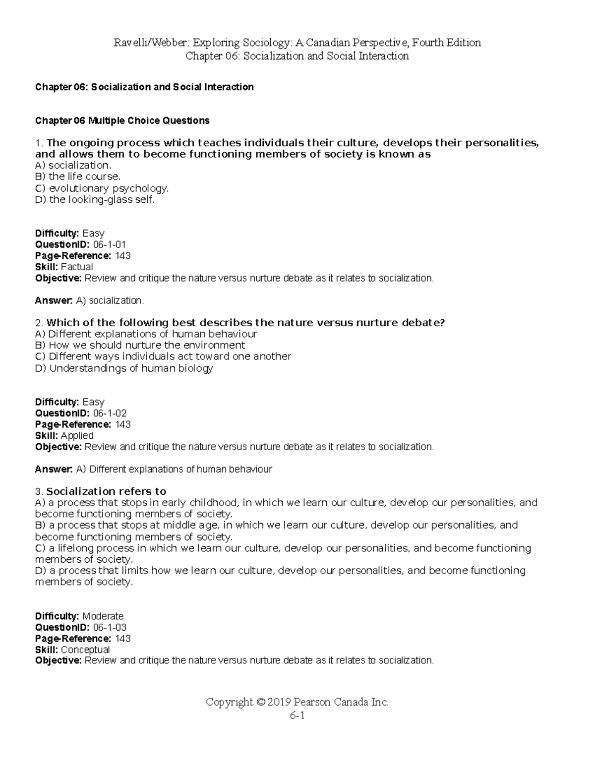 Chapter 06 Socialization and Social Interaction - Chapter 06 ...