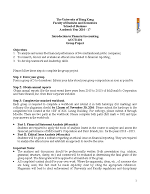 Introduction to Financial Accounting ACCT1101 - HKU - StuDocu