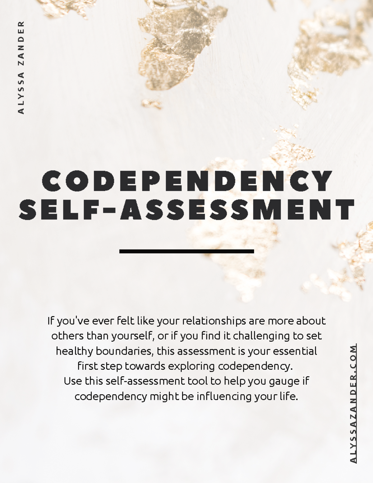 The codependency assessment - A L Y S S A Z A N D E R. C O M A L Y S S ...