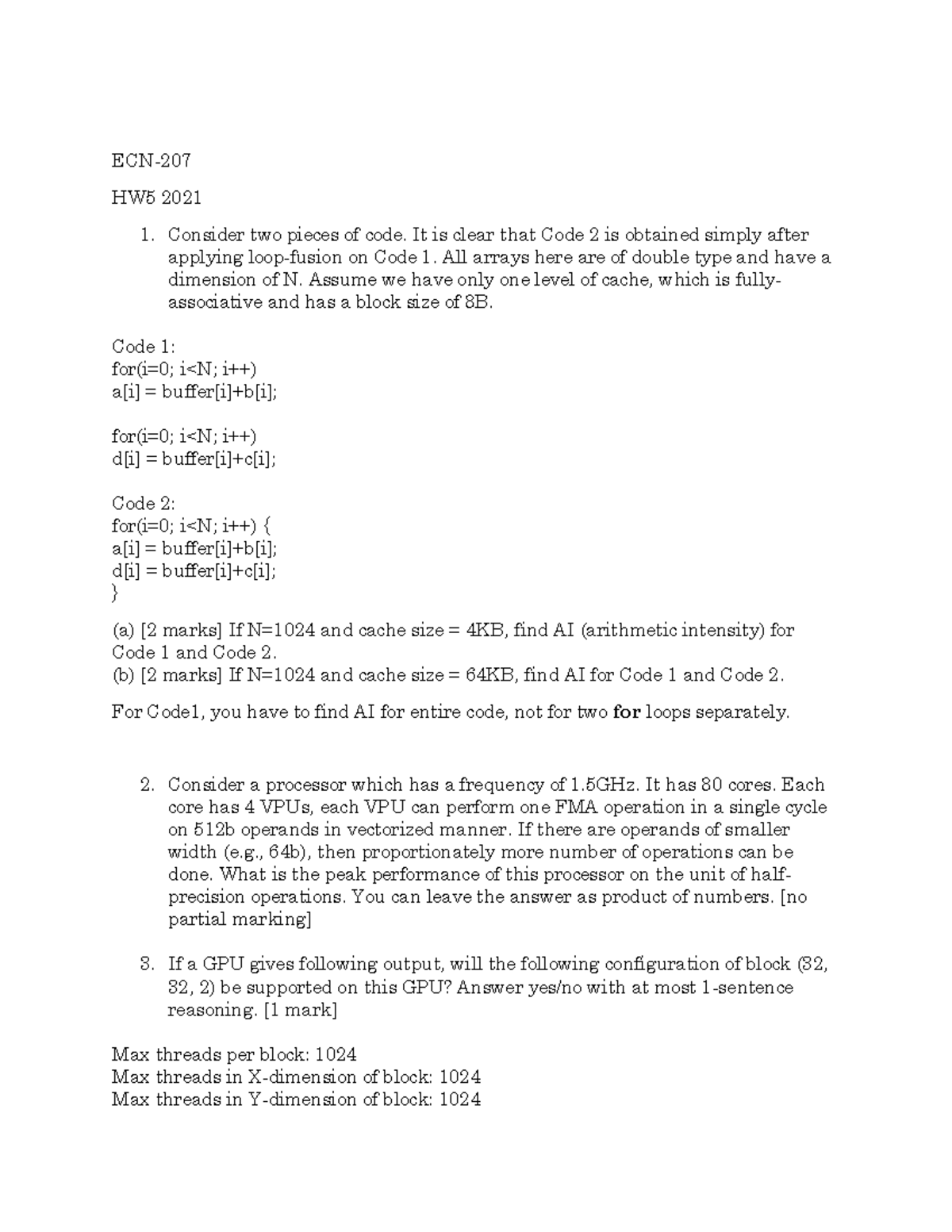 2021 Cao Hw5 Assignments For Computer Architecture Course Ecn Hw5