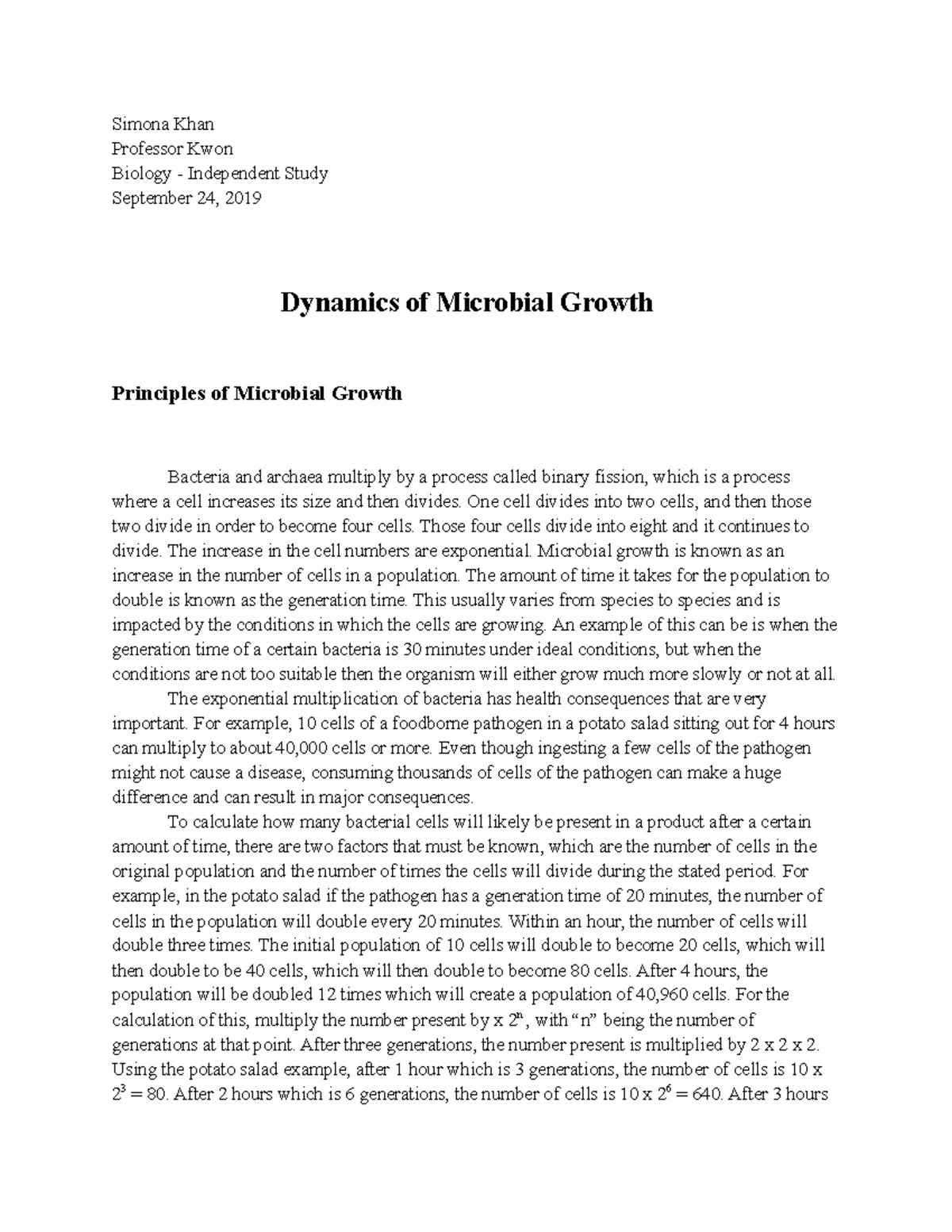 Microbiology A Human Perspective Chapter 4 - Simona Khan Professor Kwon ...