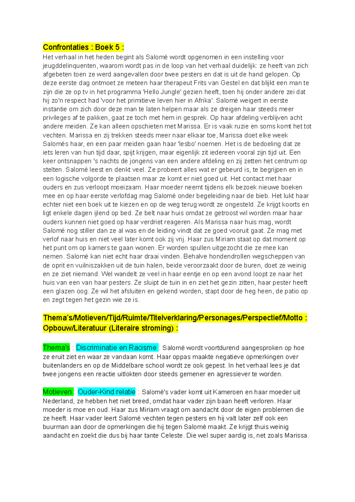 Confrontaties Boek 5 - Belangrijke info m.b.t dit boek waar je veel aan ...