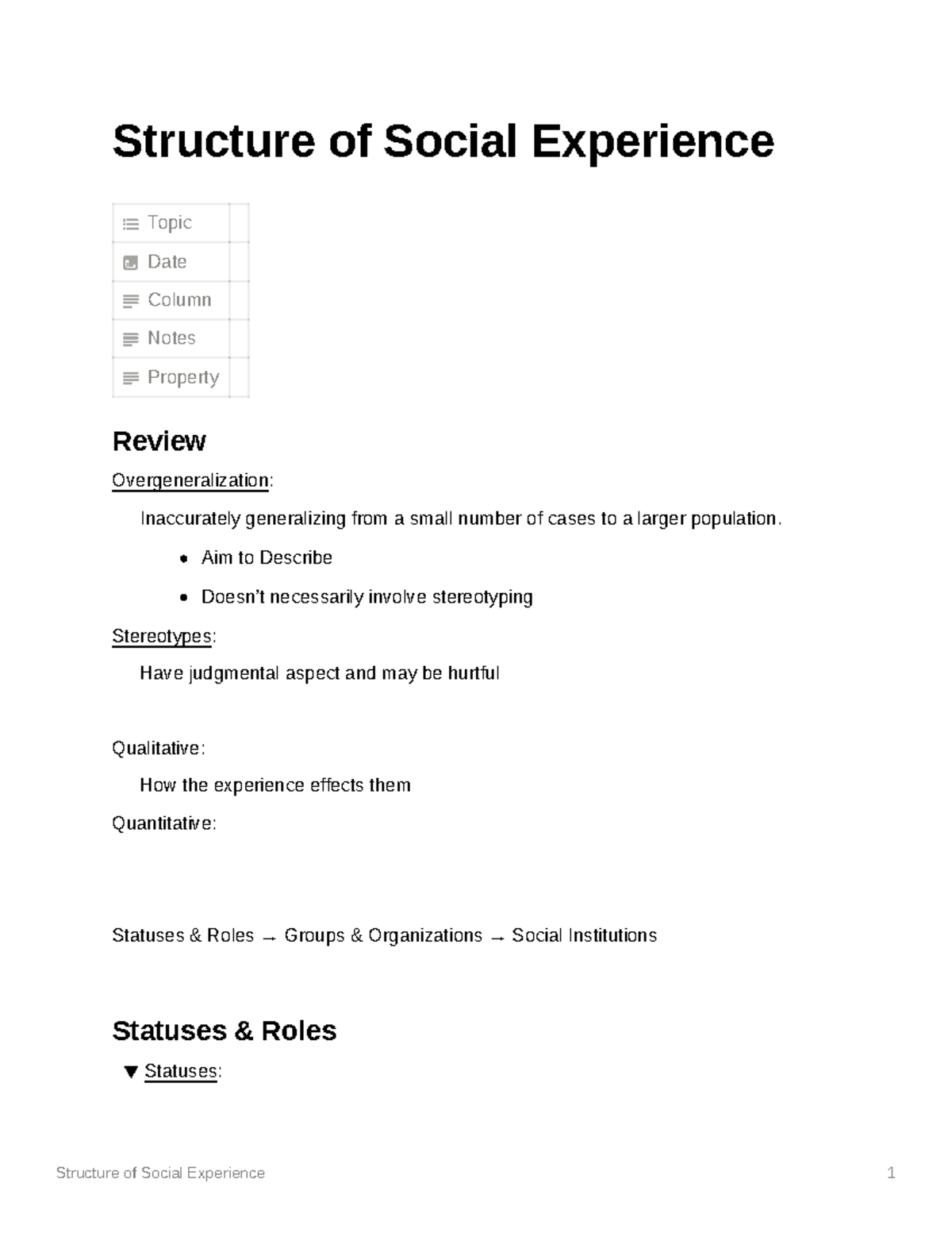Structure of Social Experience - Aim to Describe Doesn’t necessarily ...