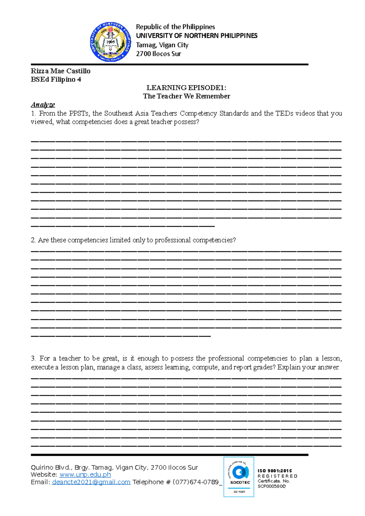 Learning-Episode-1 - It's all about Learning Episode 1 - ISO 9001: R E ...