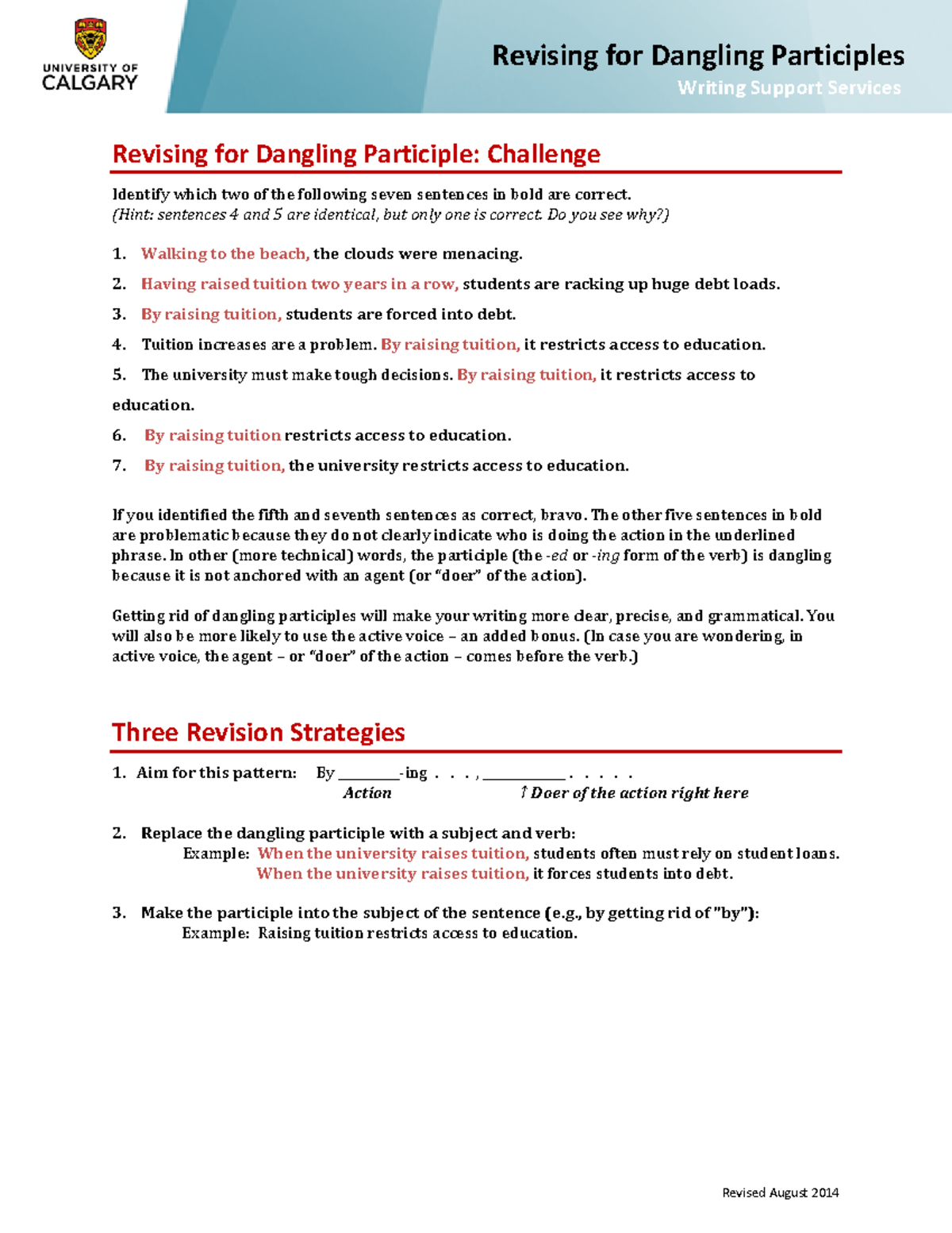Dangling participles - ................. - Revised August 2014 Revising ...