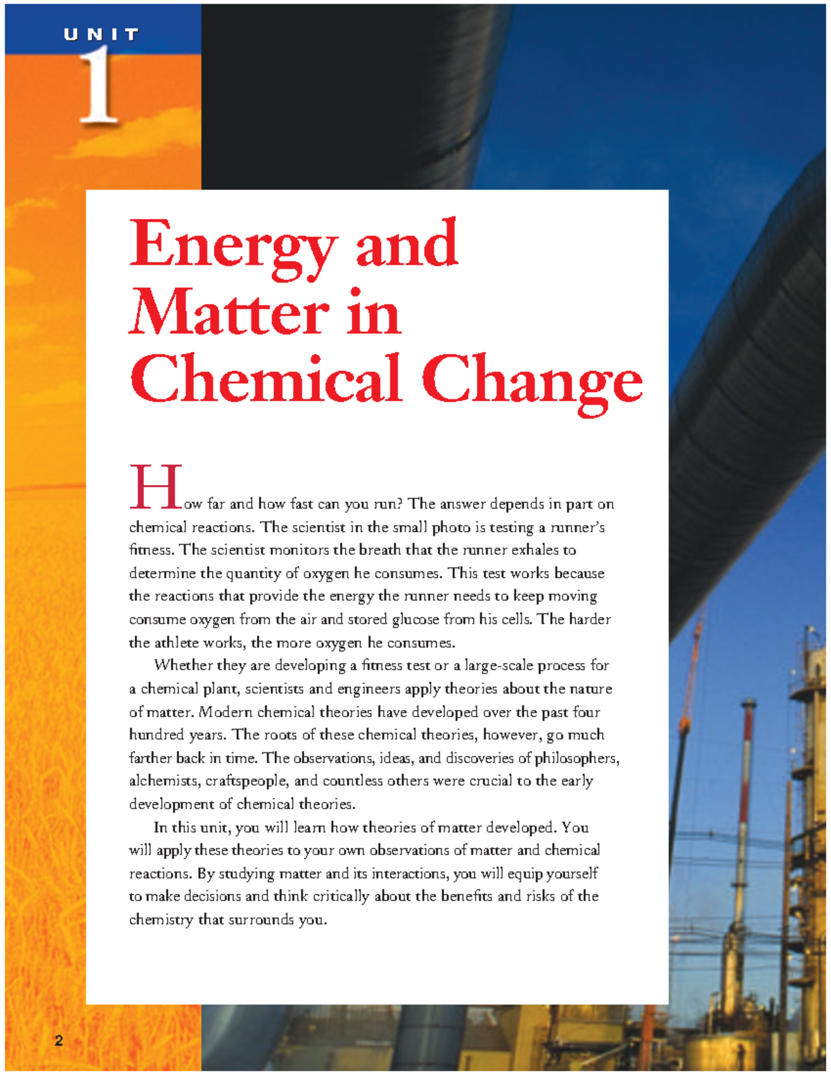 Textbook chap1 - U N I TU N I T Energy and Matter in Chemical Change ...