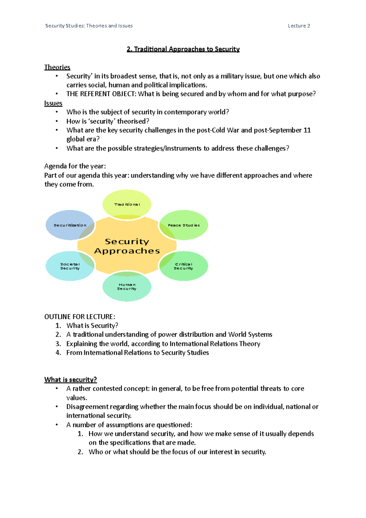 2. Traditional Approache to Security - Security Studies: Theories and ...