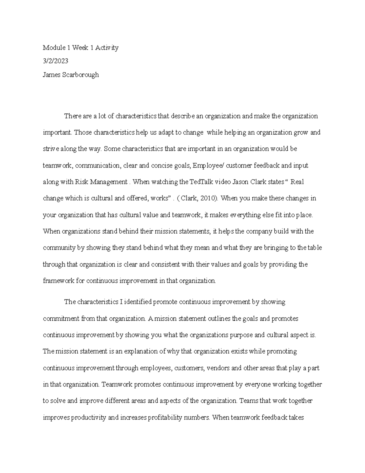 Module 1 Week 1 Activity - Module 1 Week 1 Activity 3/2/ James ...