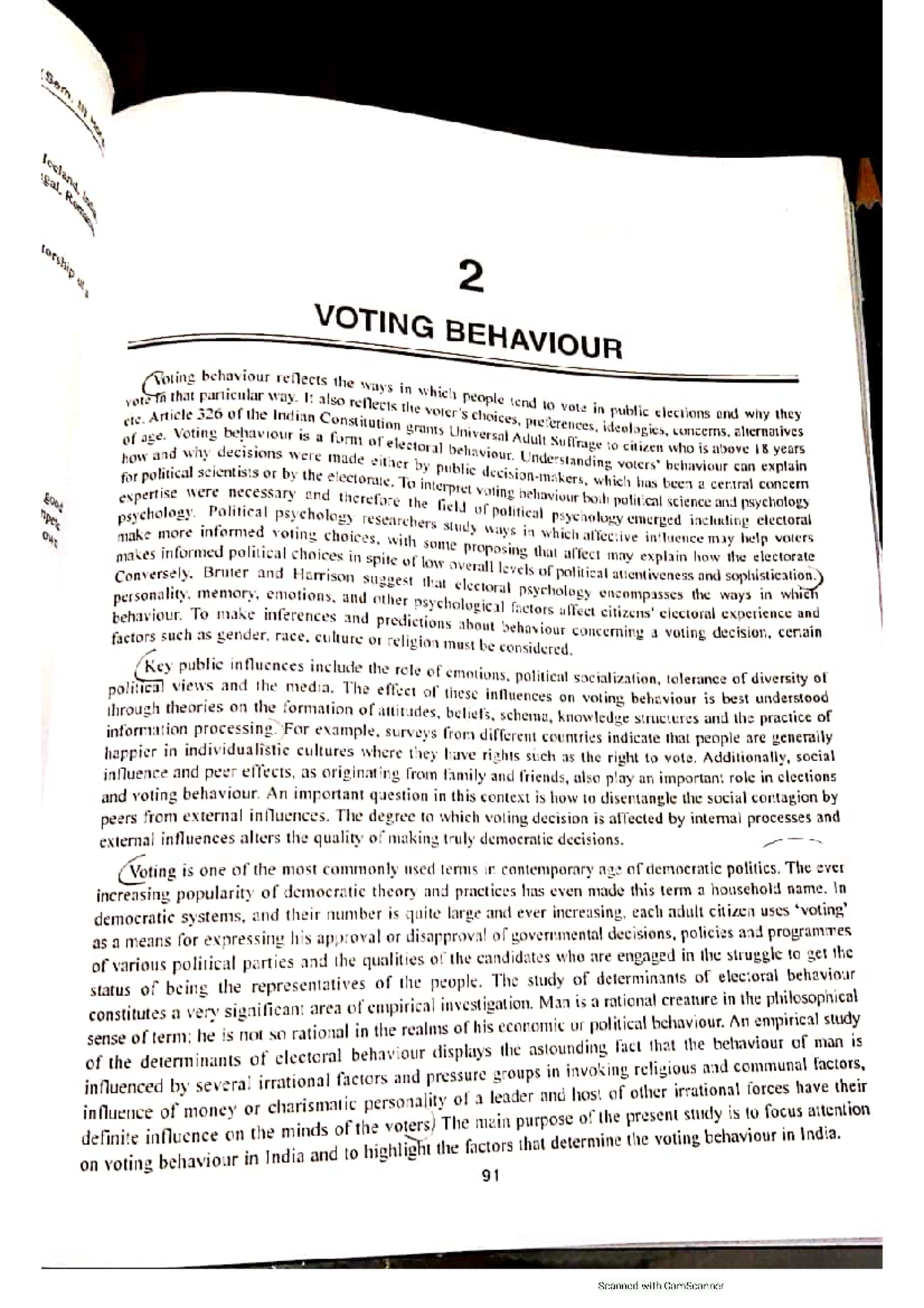 Voting Behavior - Political Science - Studocu