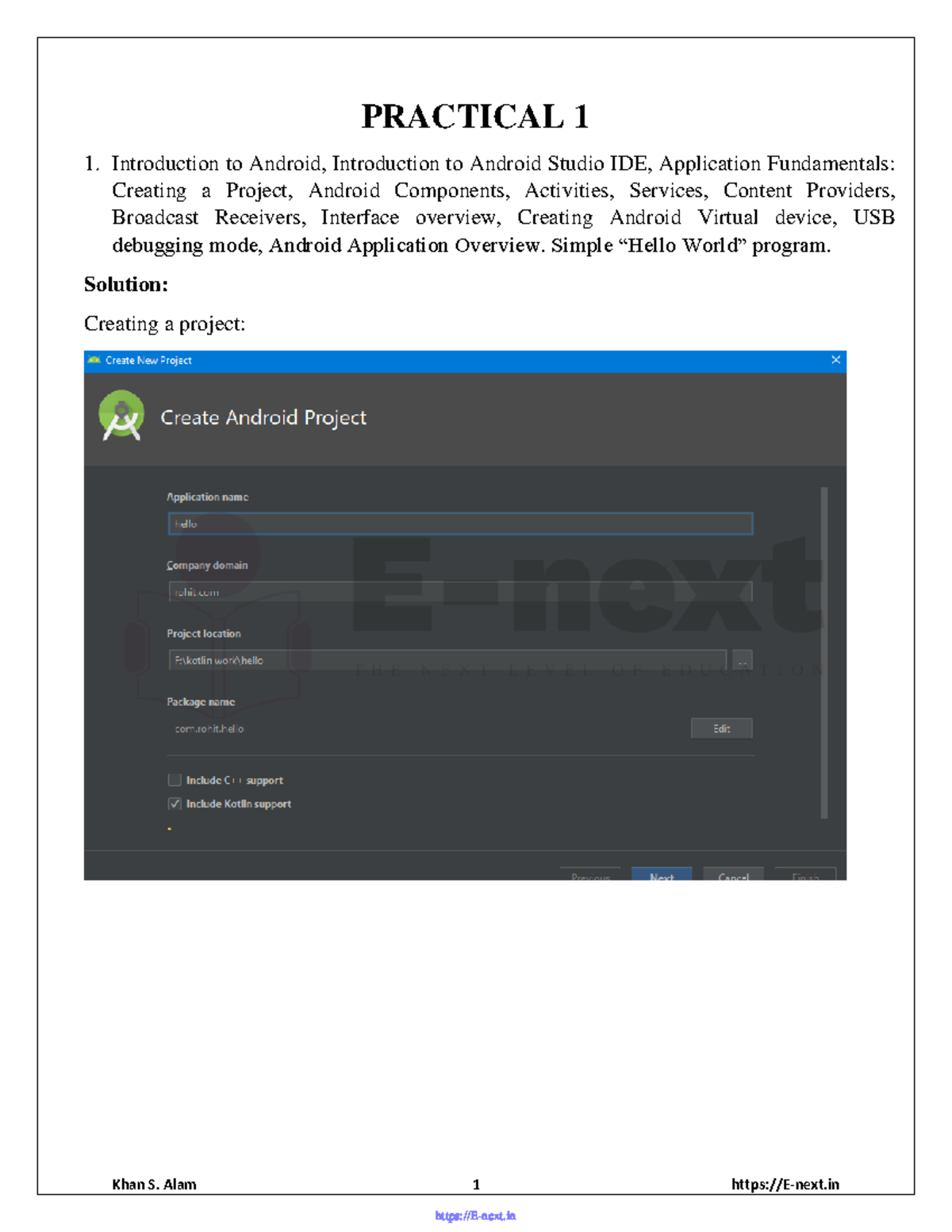 AMP Manual (E-next - ewdw - Khan S. Alam 1 E-next PRACTICAL 1 1 ...