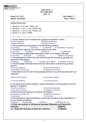 CBSE Class 12 Psychology Psychological Disorders - CLASS XII PSYCHOLOGY ...
