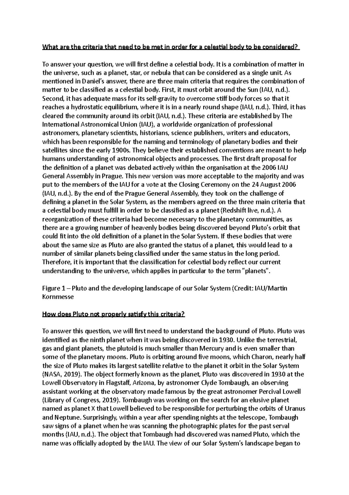 Astronmy 3 - Astronomy discussion - What are the criteria that need to ...