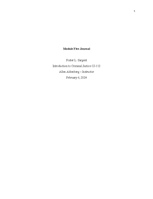 SNHU 107 Module Four Journal Assignment - Foster L. Sargent SNHU 107 ...