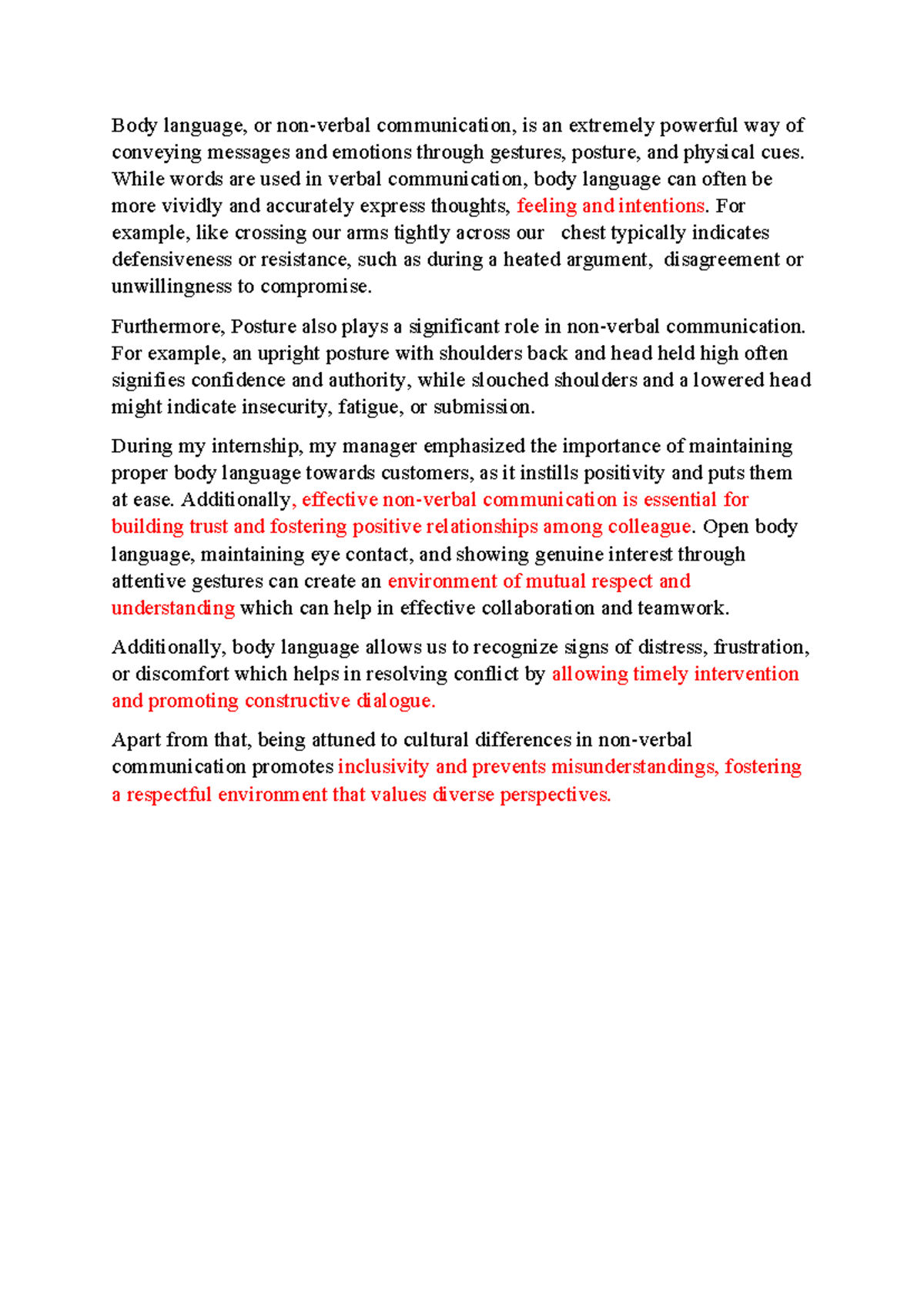 Body language - While words are used in verbal communication, body ...