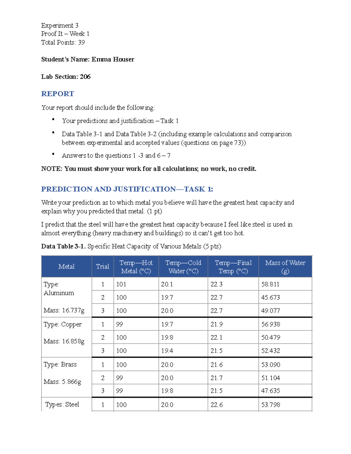 Proof It Week 1 Final - Proof It – Week 1 Total Points: 39 Student’s ...