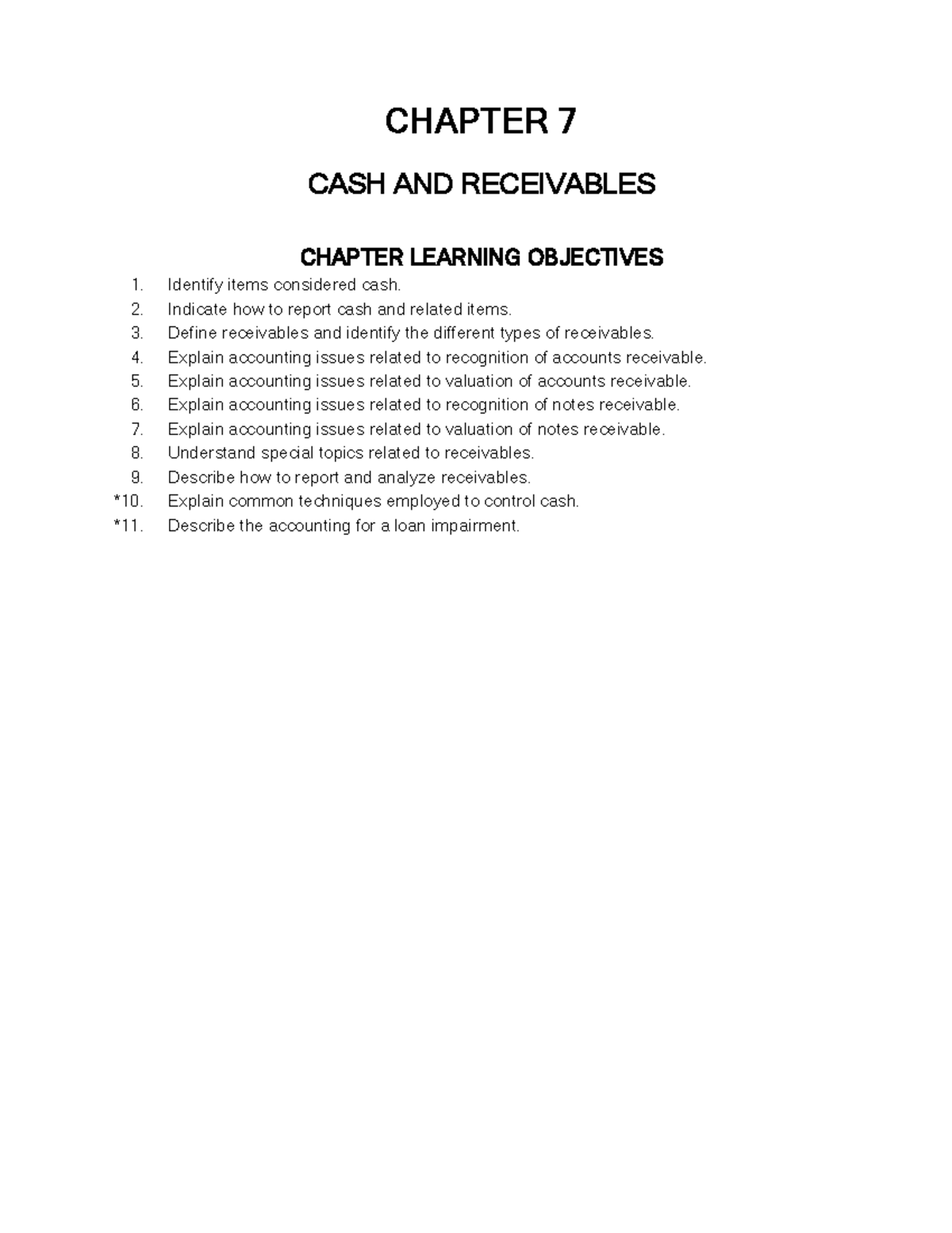Cash and Cash Receivables - CHAPTER 7 CASHANDRECEIVABLES ...