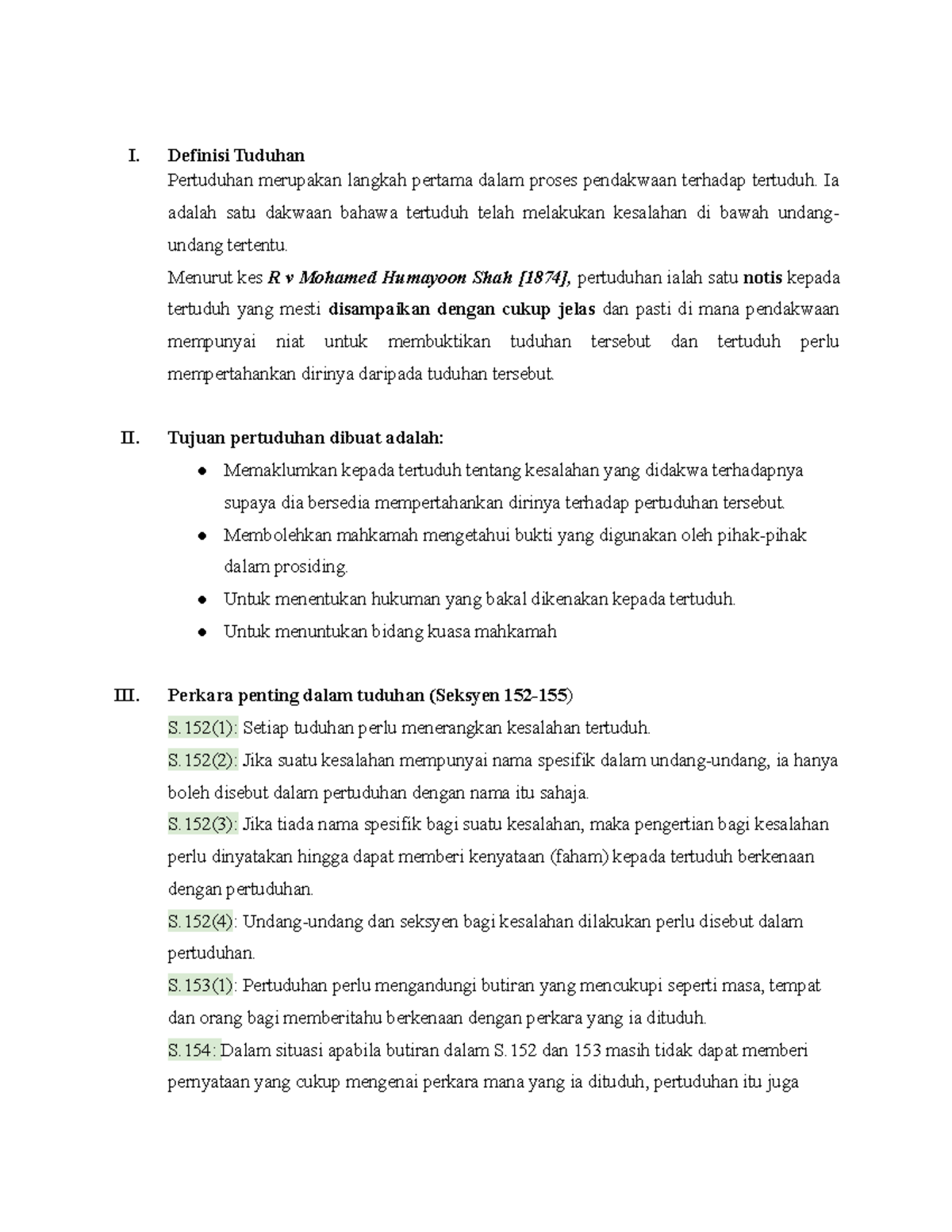 Pertuduhan - This is note for charges in Malay. - I. Definisi Tuduhan ...