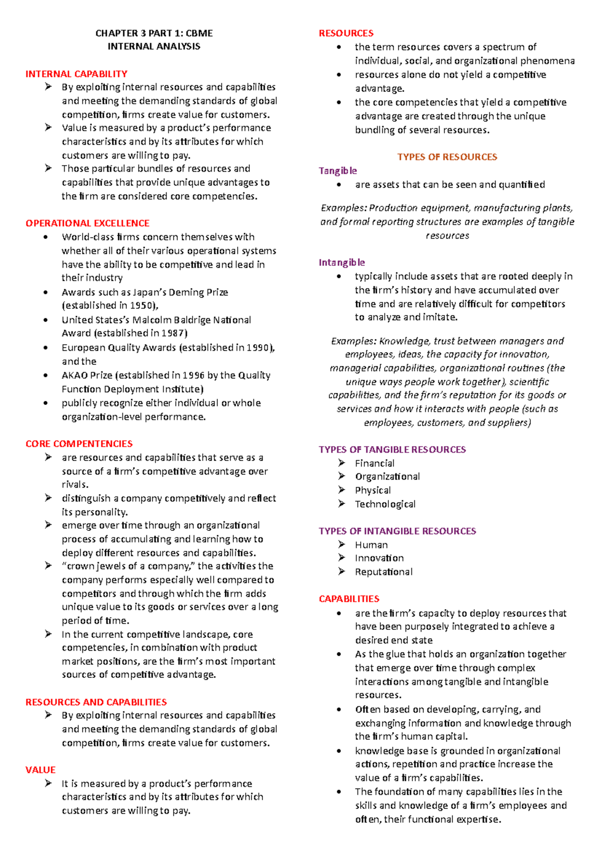 CBME 2 - Chapter 3 - cbme - CHAPTER 3 PART 1: CBME INTERNAL ANALYSIS INTERNAL CAPABILITY By ...