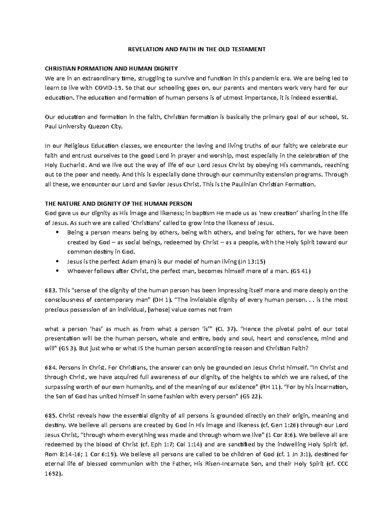 Revelation and Faith in the Old Testament - REVELATION AND FAITH IN THE ...