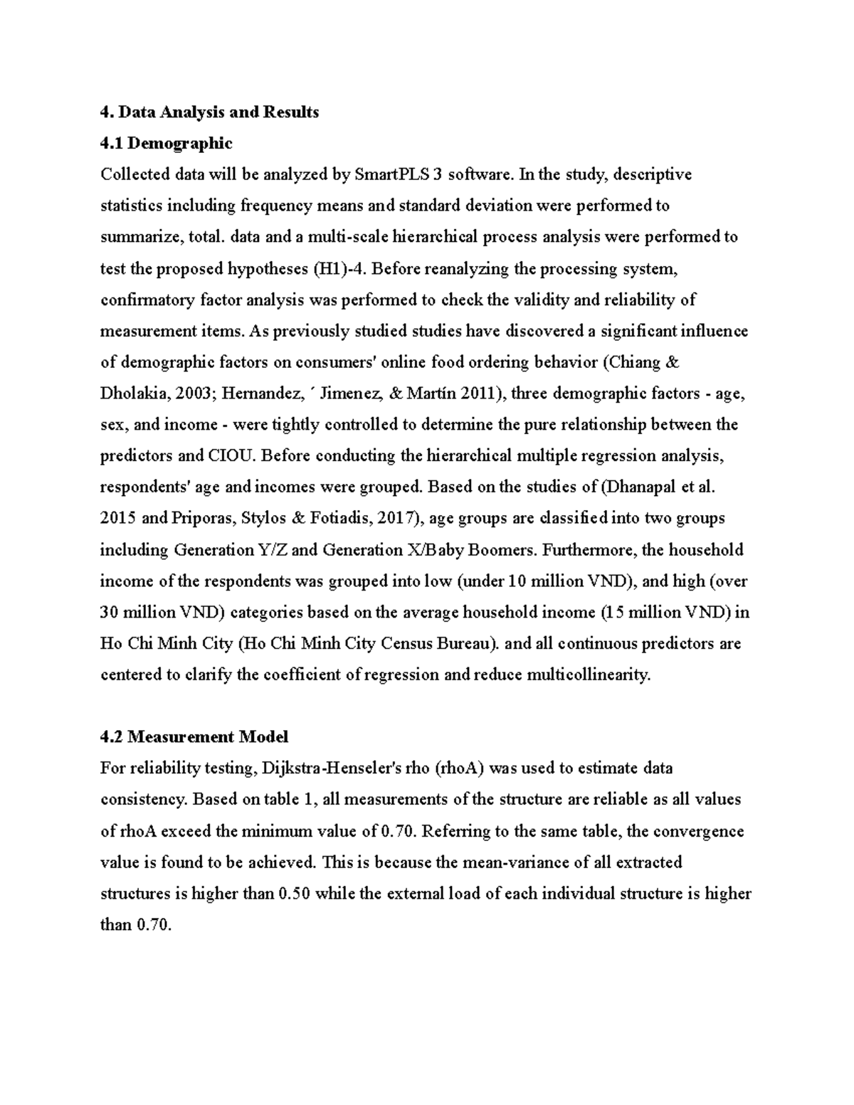 Chapter 4 - Yes - 4. Data Analysis and Results 4 Demographic Collected ...