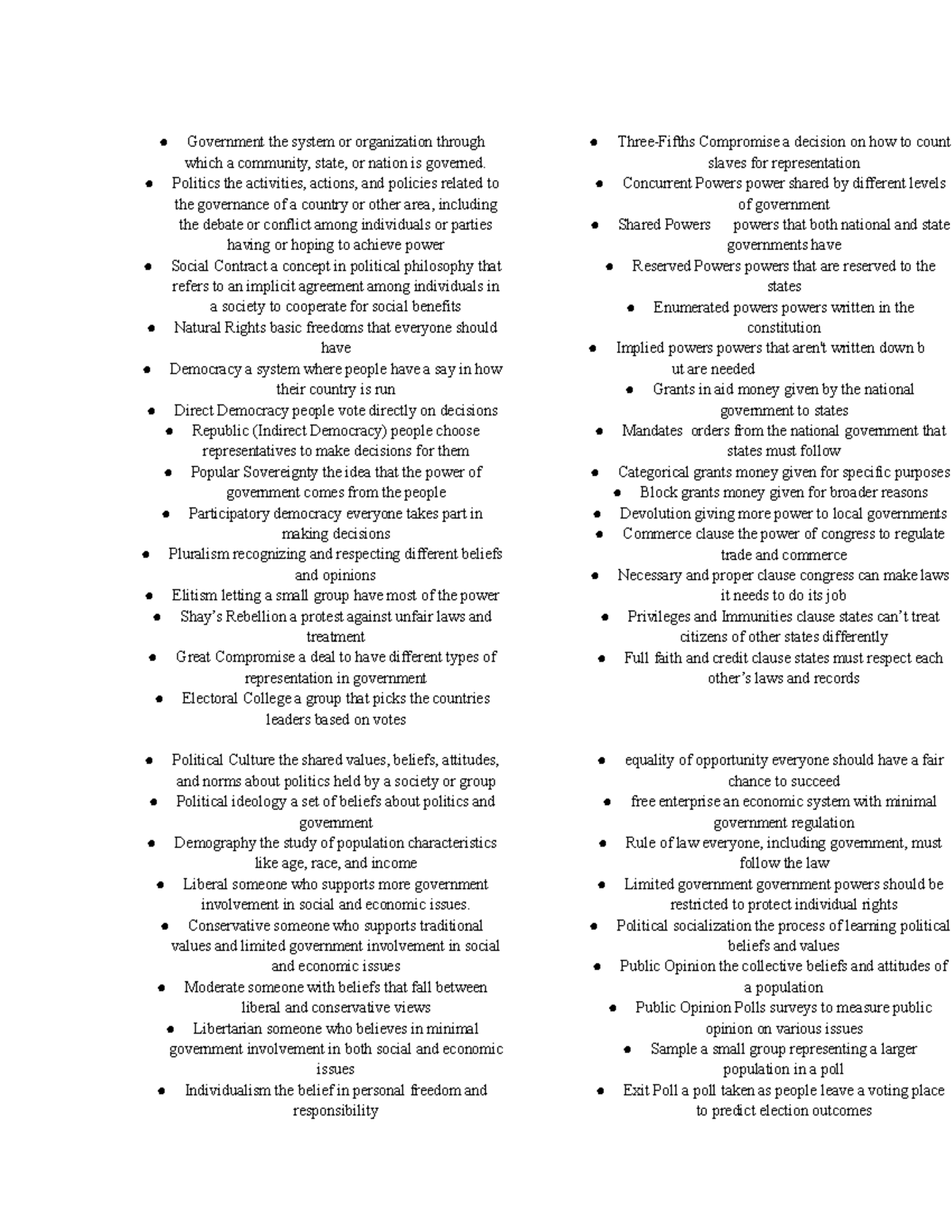 Ap gov vocab - Government the system or organization through which a ...