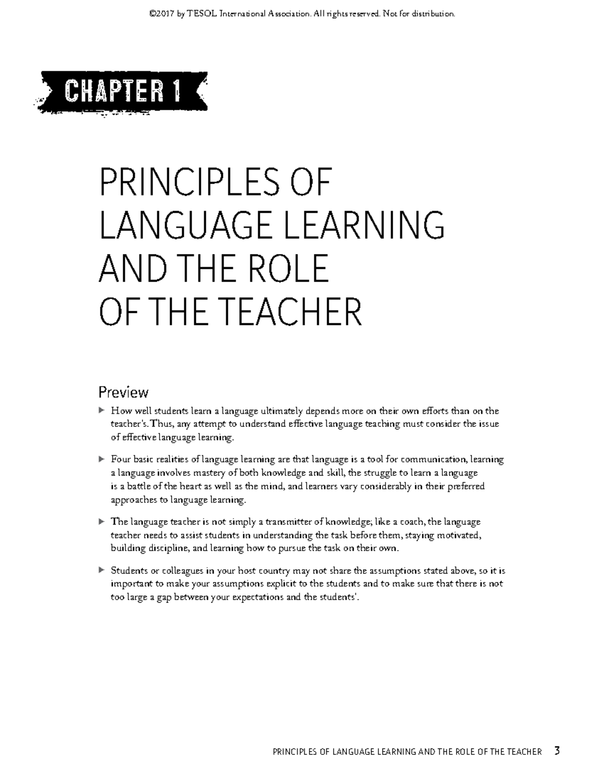 Principles of language learning and the role of teacher ...