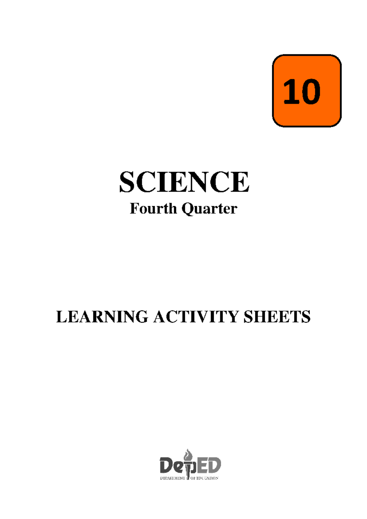 Science 10 LAS Q4 - wfrf - SCIENCE Fourth Quarter LEARNING ACTIVITY ...