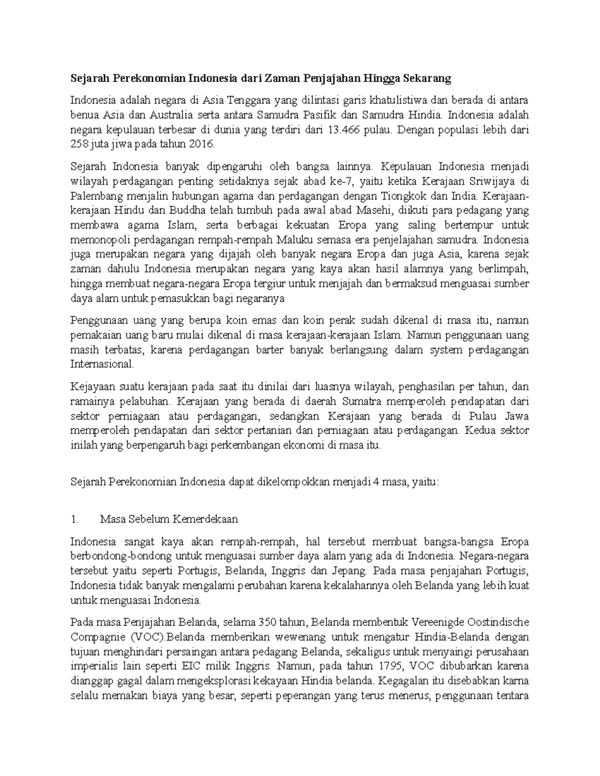 Sejarah perindo reformasi - Sejarah Perekonomian Indonesia dari Zaman ...