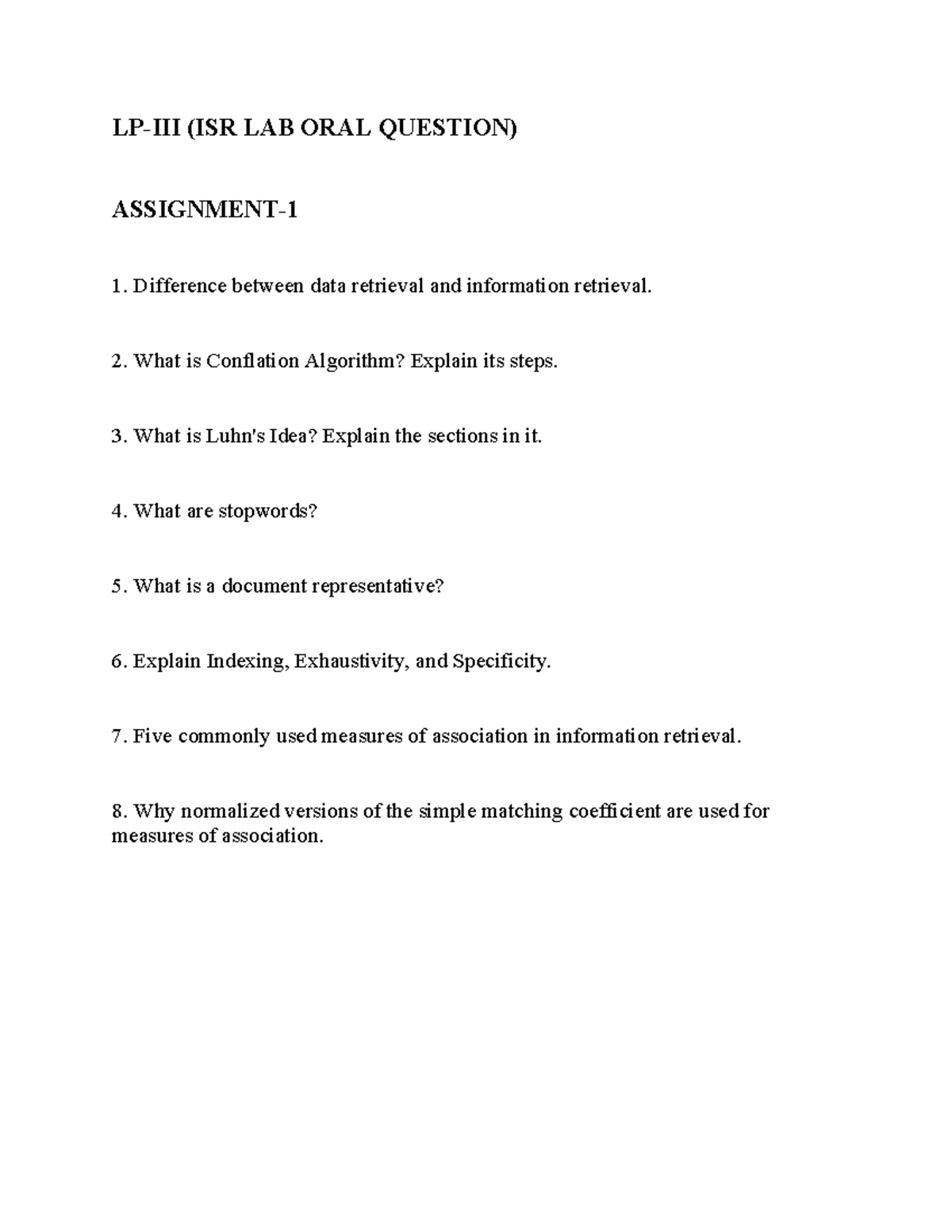 ISR LAB ORAL Questions - oral question - LP-III (ISR LAB ORAL QUESTION ...