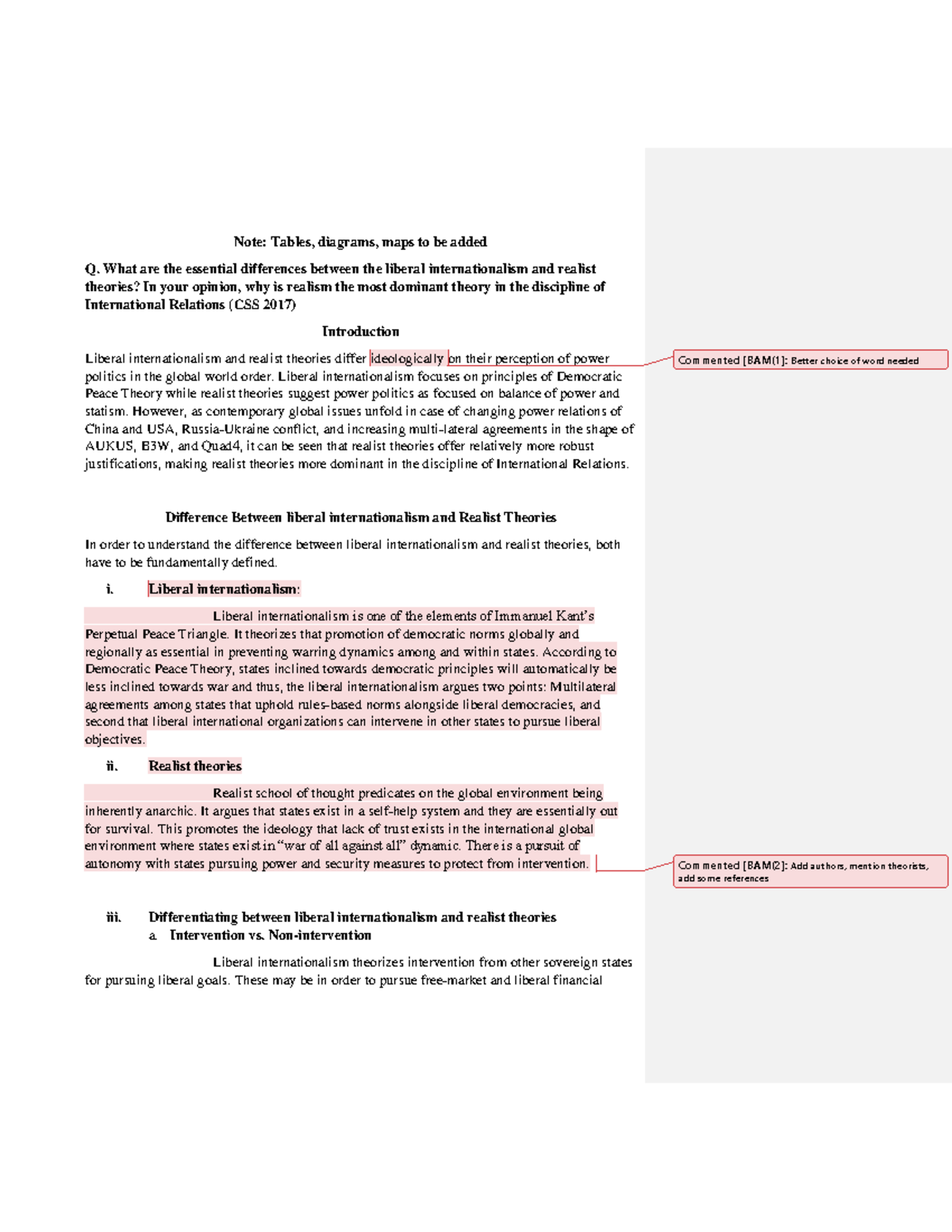 Lecture Notes from Class - Note: Tables, diagrams, maps to be added Q ...