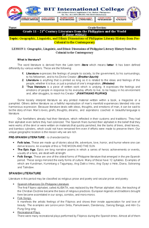 Psycho Prelim - BIT International College- Carmen College Department SY ...