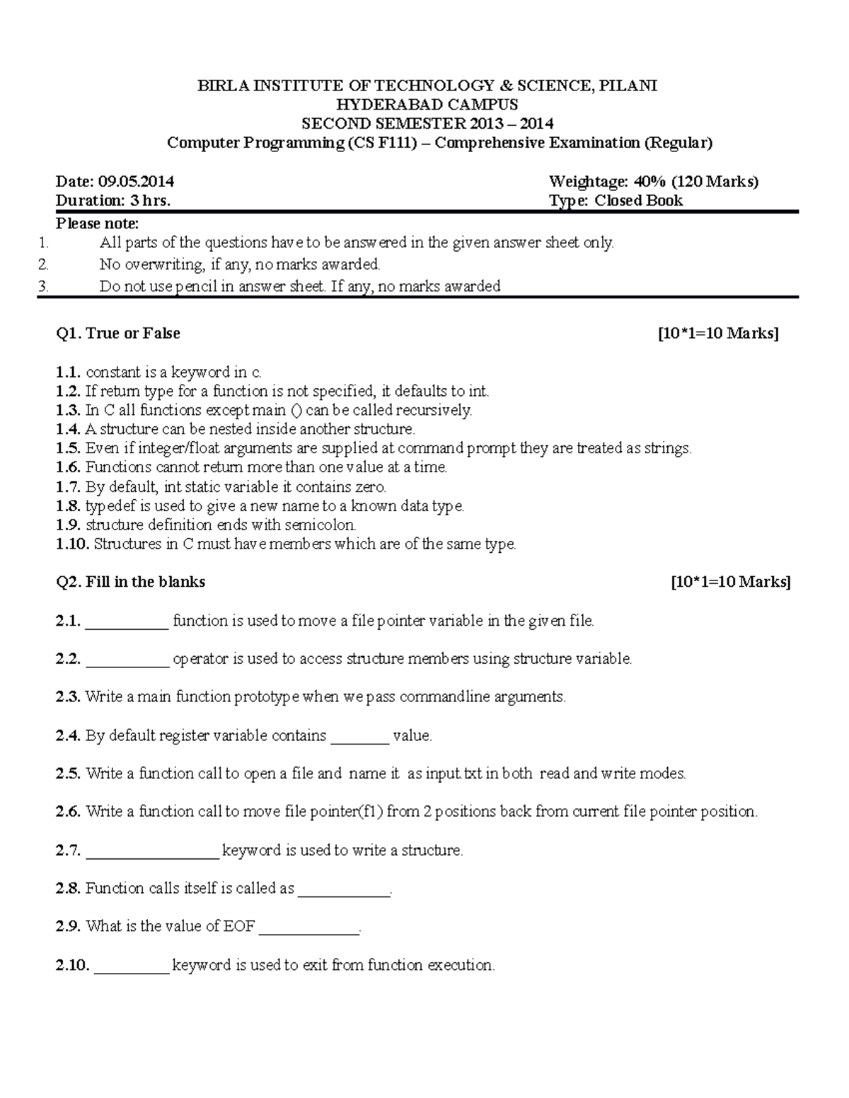 Compre CP - Computer Programming - BITS Pilani - Studocu