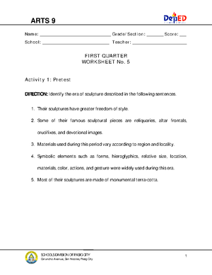 ARTS 9 - Q1 - M6 - arts - mapeh MAPEH-Arts Arts 9 Quarter 1 Module # 6 ...