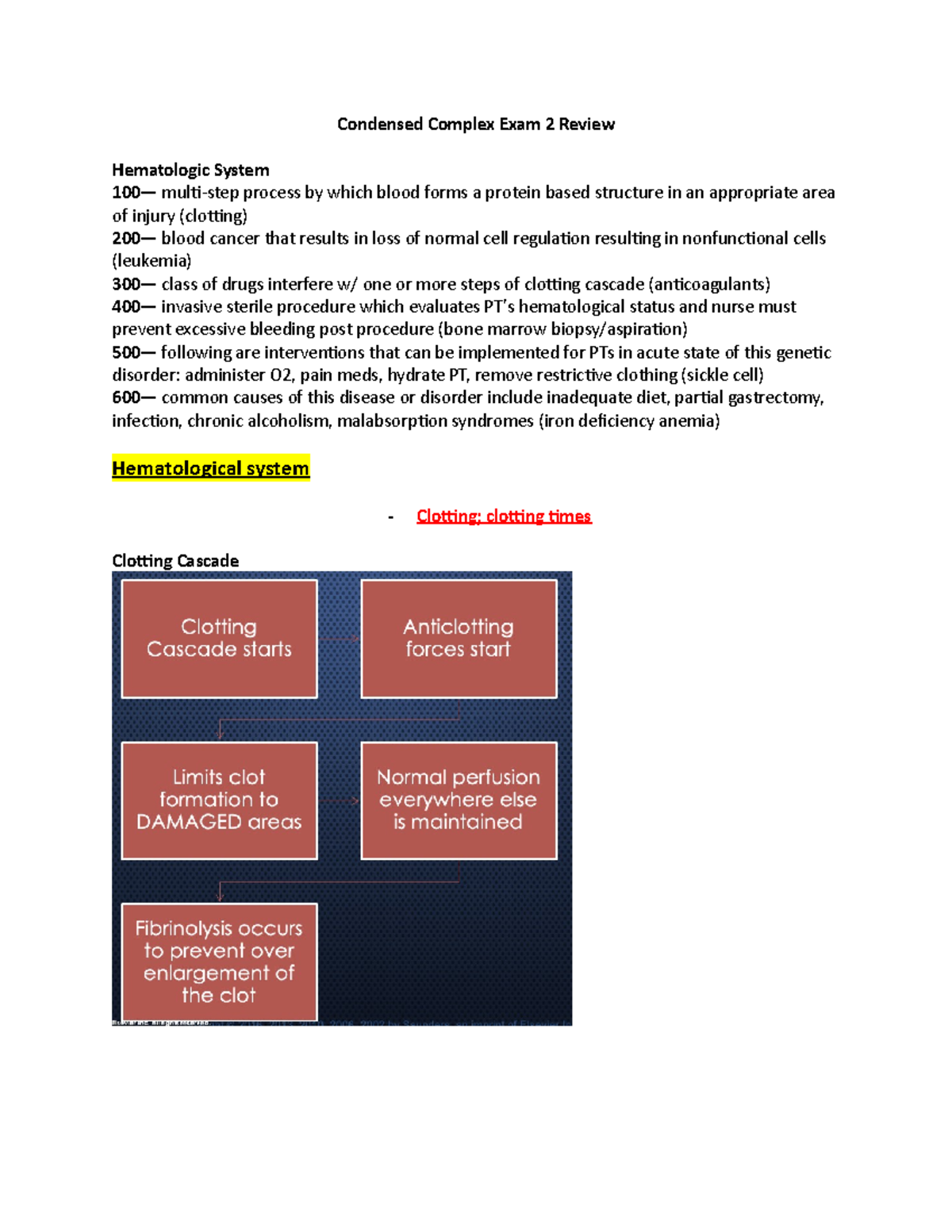 Complex Exam 2 Review ( Condensed) - Condensed Complex Exam 2 Review ...