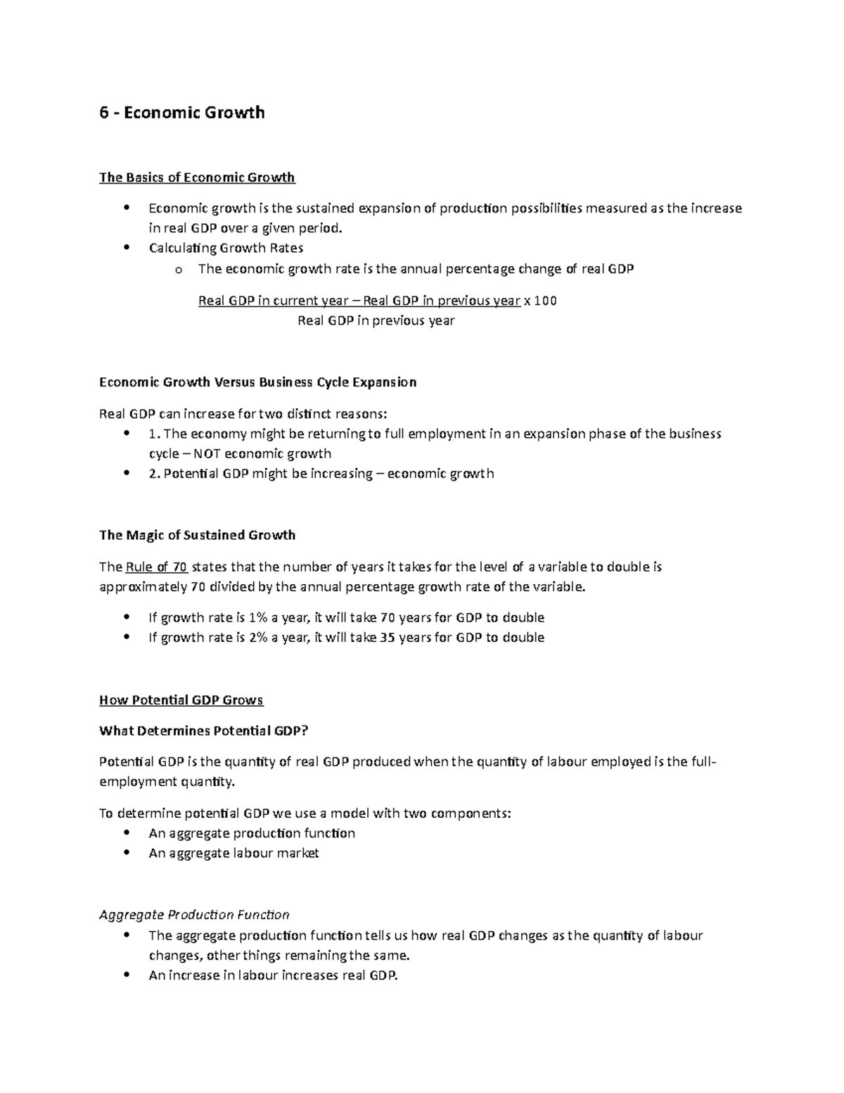 6 - Economic Growth - Econ 1022 with Leigh MacDonald - 6 - Economic ...