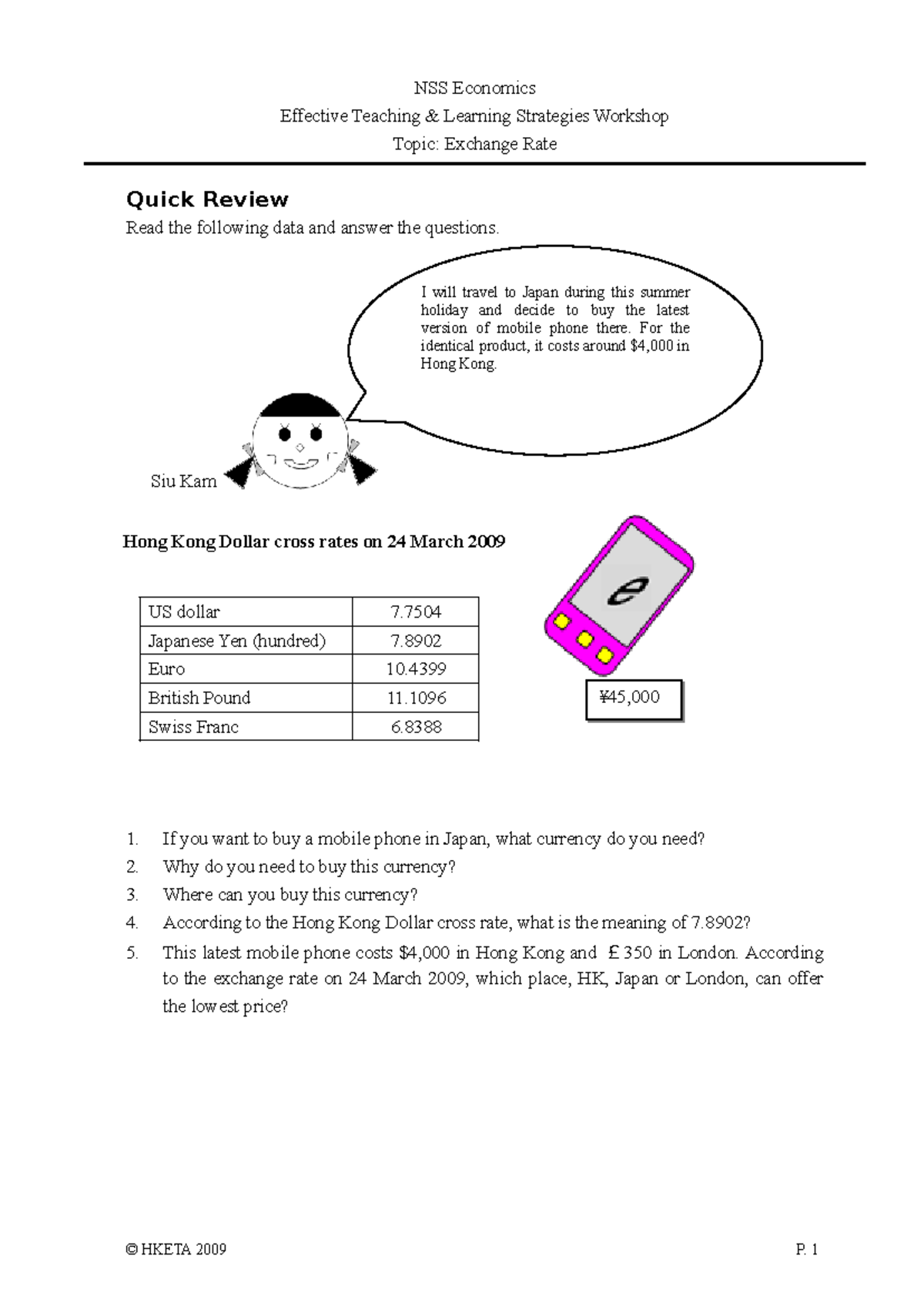Exchange rate notes - NSS Economics Effective Teaching & Learning ...