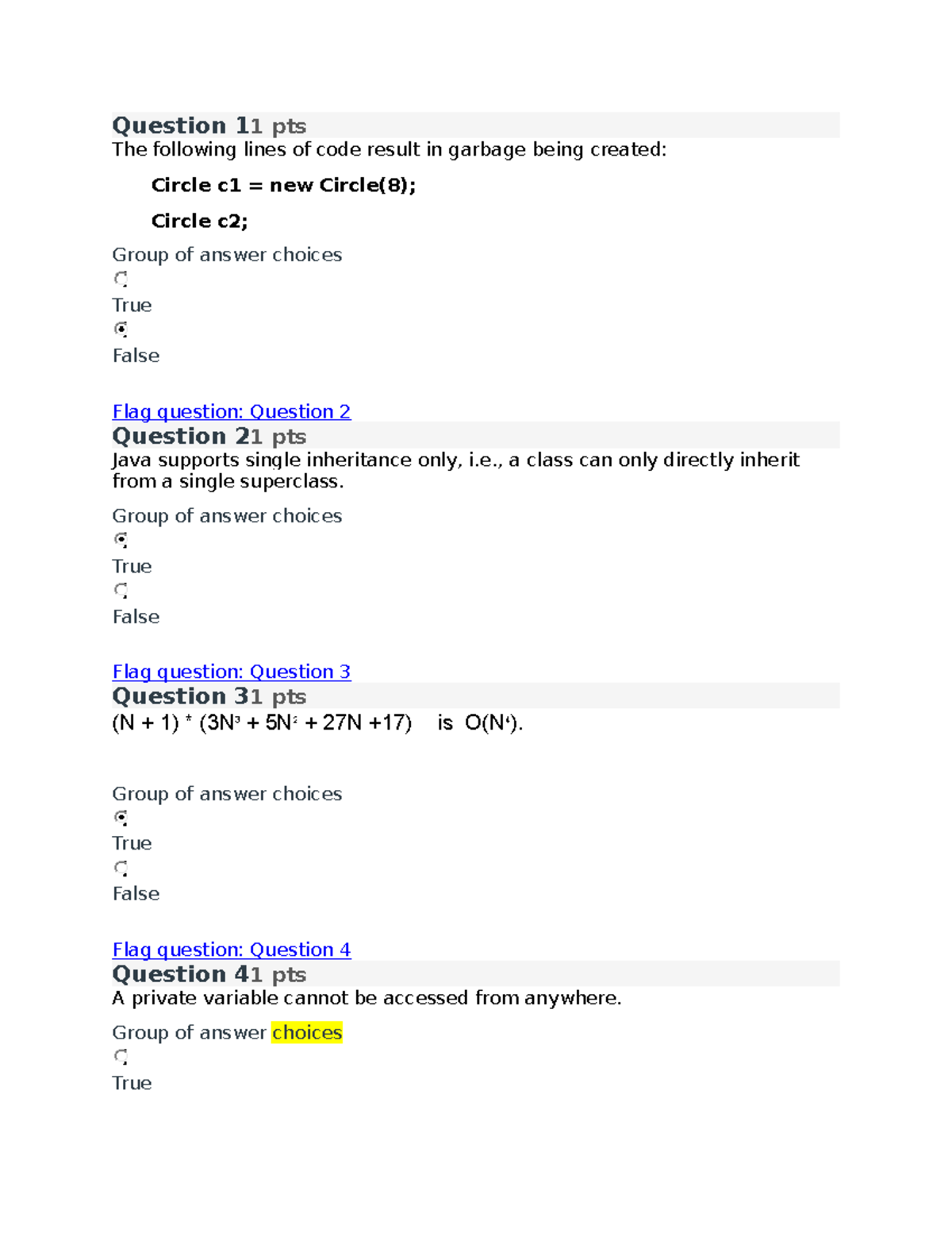 Quiz 2 - Quiz on INT-2210 chap: Getting Organized - Question 1 The following lines of code ...
