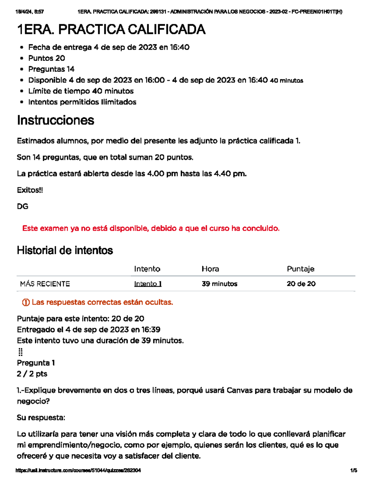 1er Practica - Admin - Administración para los Negocios - Studocu