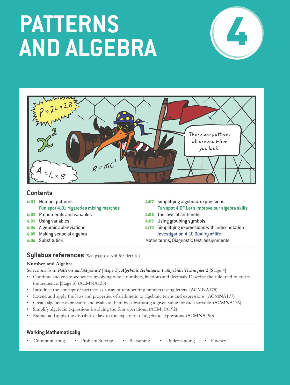 Ch 4 Patterns and Algebra - )(_ 8 Contents 4:01 Number patterns Fun ...